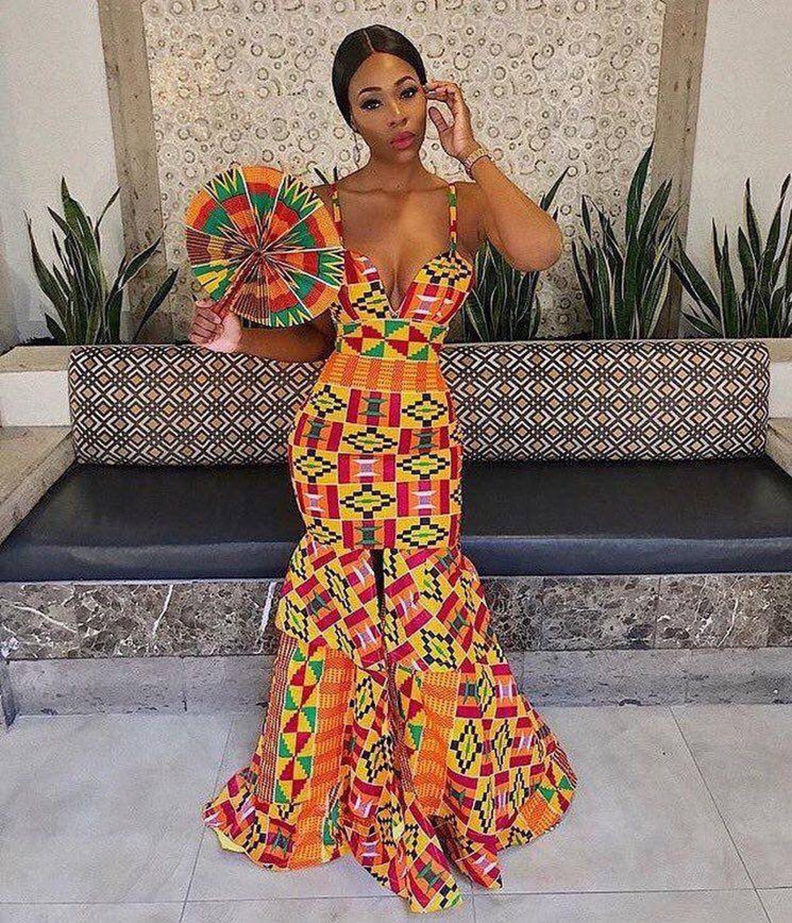 African wax African print Ankara mermaid fishtail dress | Etsy