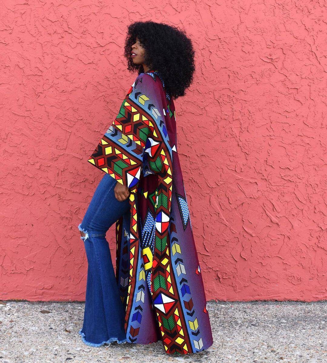 African Kimono, African Print Kimono, Women Cover Up, African Clothing ...
