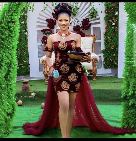 Igbo Bride Isi Agu Traditional Marriage Attire Igbo Couples - Etsy