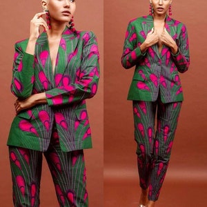 African Suit, Ankara Suit, African Pants and Jacket, African 2 Piece ...