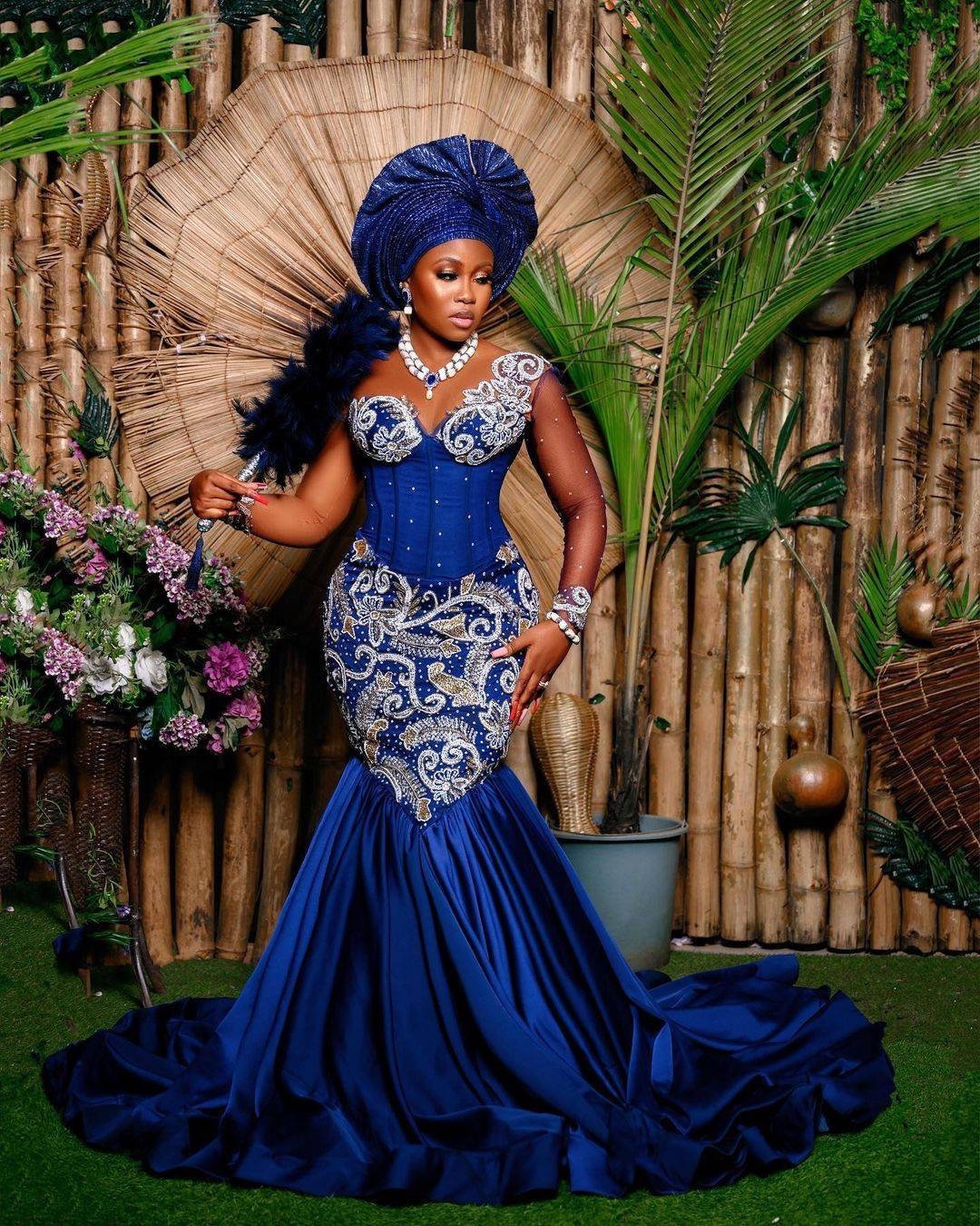 African Wedding Dress Nigerian Traditional Marriage Dress Edo Bride