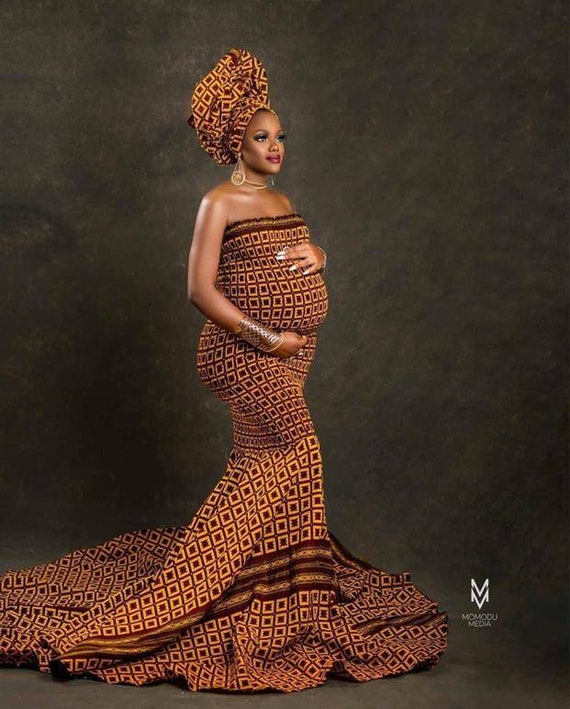 African Maternity Dress Pregnancy Shoot Dress Ankara Smock Etsy
