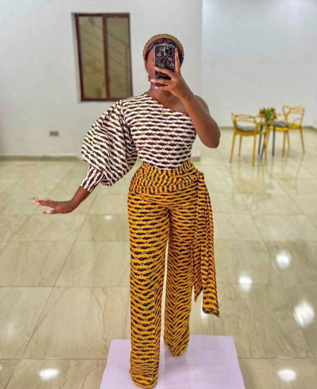 African 2 Piece Set, Ankara Pants and Top, African 2 Piece Blouse and ...