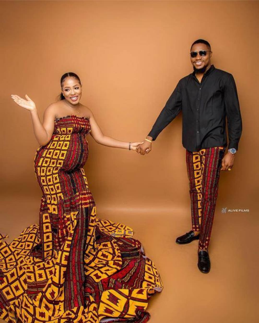 African Couples Maternity Photoshoot Outfit African Maternity Dress