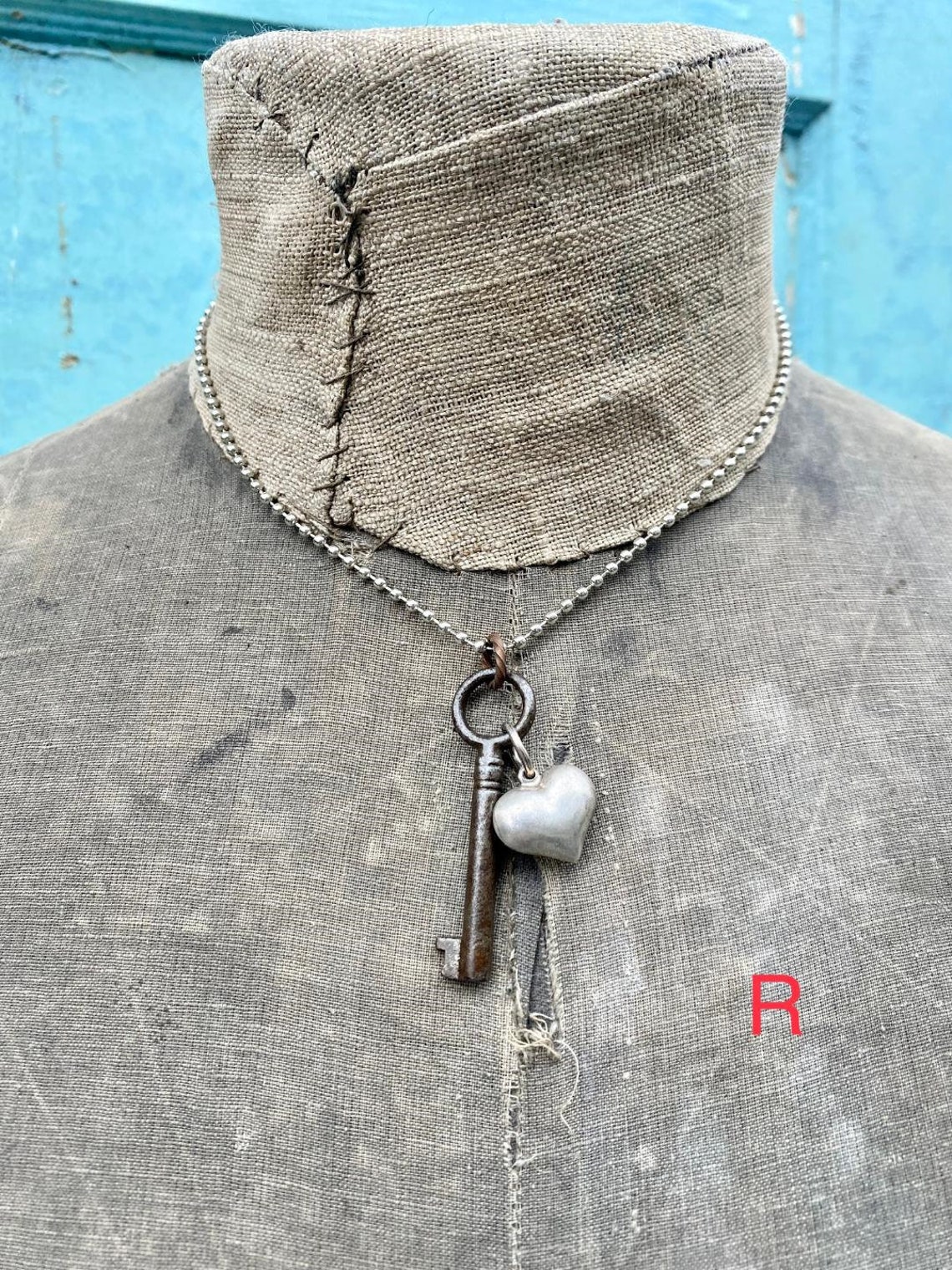 Vintage Antique Key With Vintage Heart Pendantkey to My Heartvalentines ...