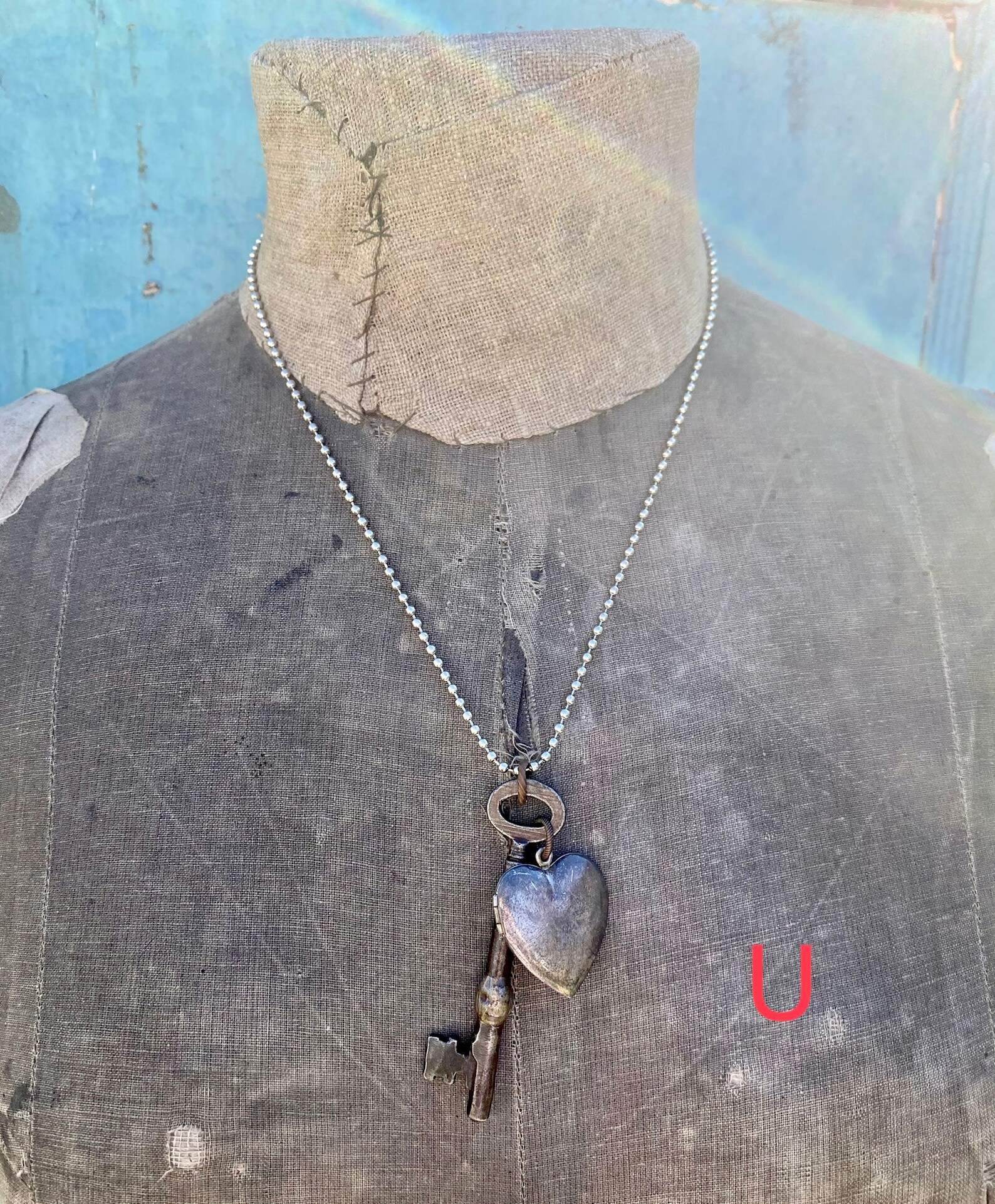 Vintage Antique Key With Vintage Heart Pendantkey to My - Etsy