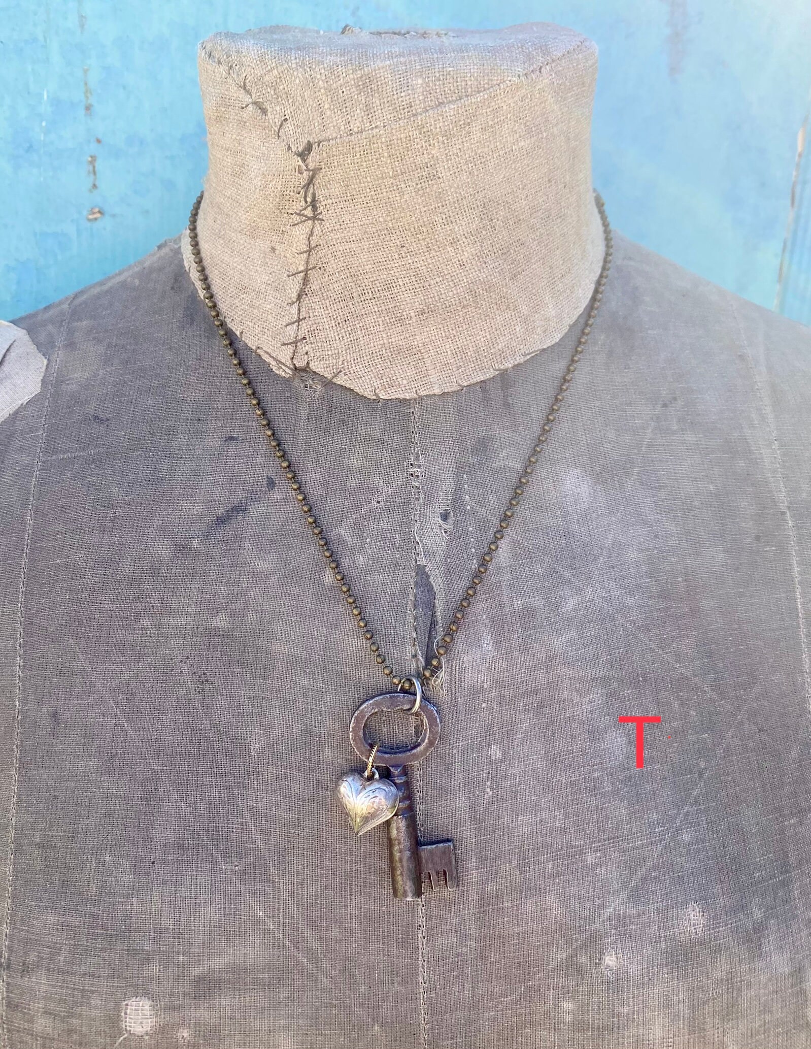 Vintage Antique Key With Vintage Heart Pendantkey to My Heartvalentines ...