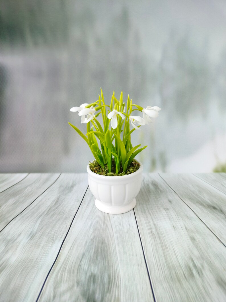 Snowdrops сold Porcelain Spring Flower,polymer Clay Flower,table Decor ...