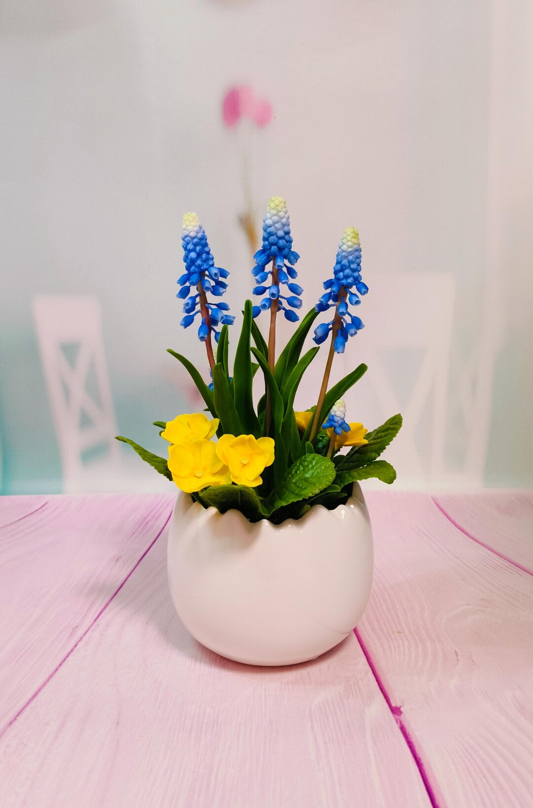 Spring Flowers Cold Porcelain-blue Flower-polymer Clay Forest Flower ...