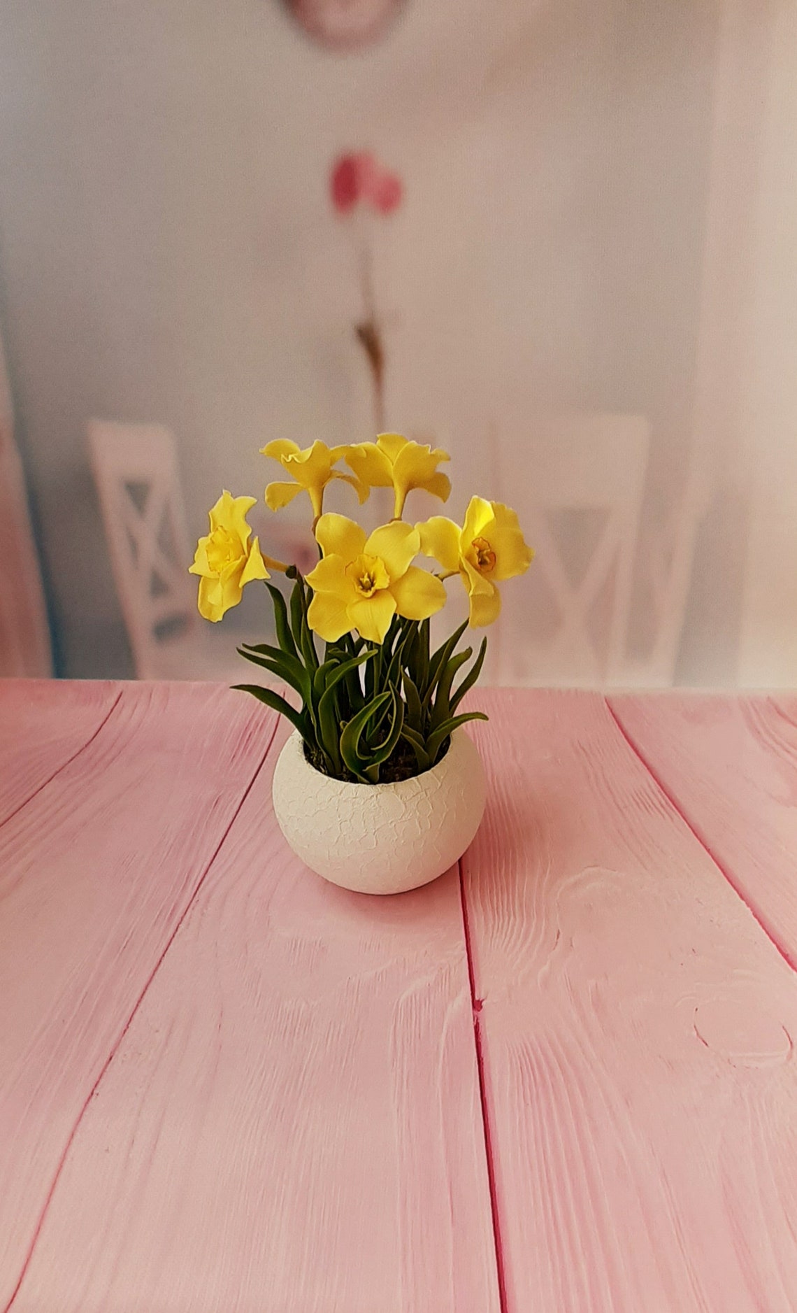 Daffodils in the Pot-polymer Clay Flowers-cold Porcelain-real Touch ...