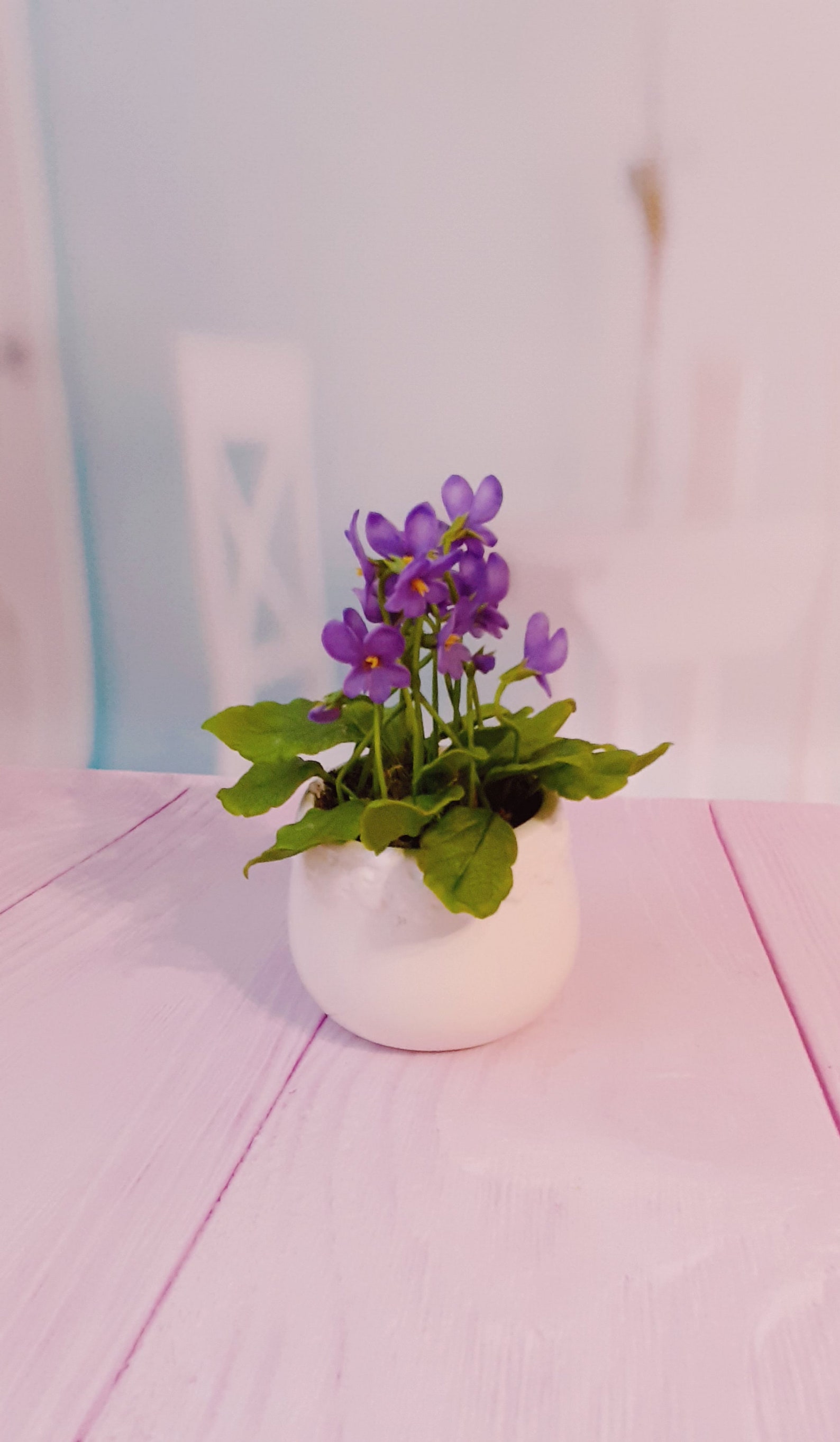 Mini Composition of Violets-polymer Clay Flower-cold | Etsy