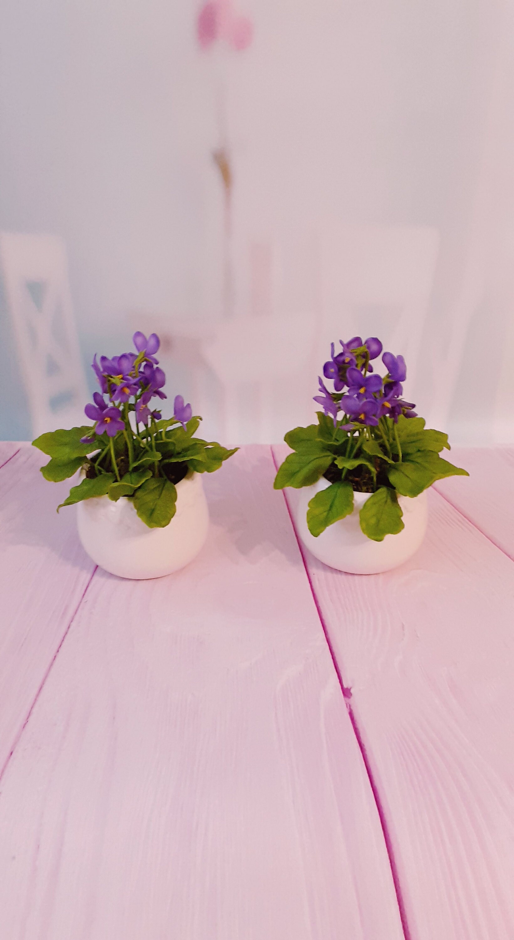 Mini Composition of Violets-polymer Clay Flower-cold | Etsy