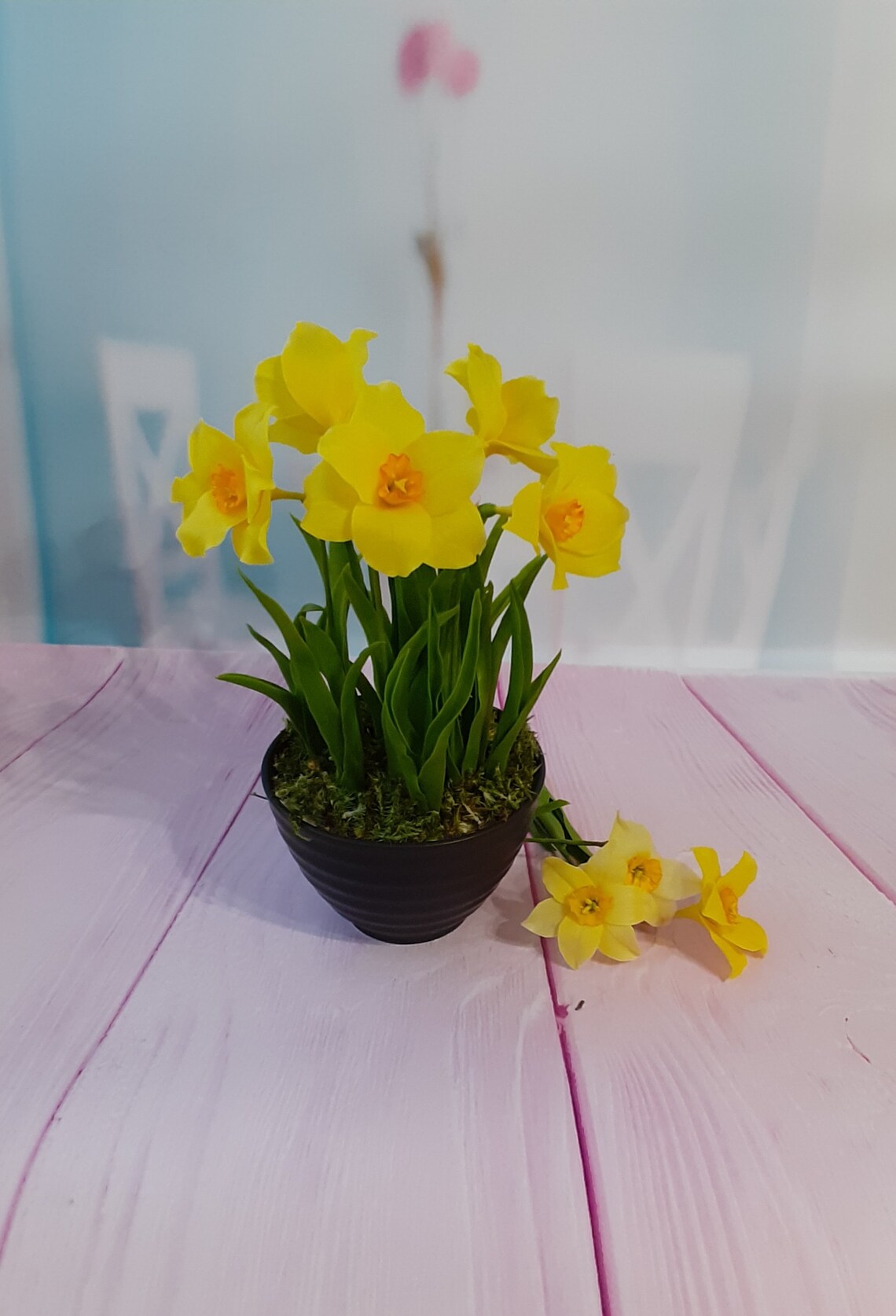 Daffodils in the Pot-polymer Clay Flowers-cold Porcelain-real | Etsy