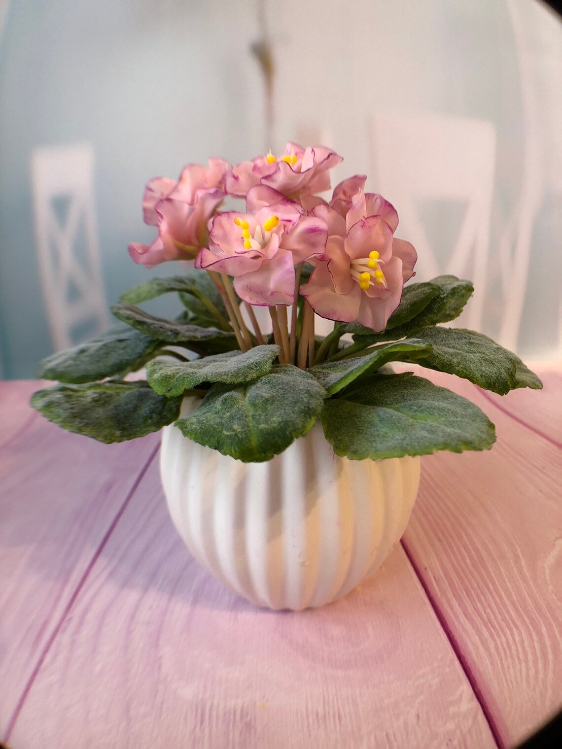 Violet in the Pot-polymer Clay Flower-cold Porcelain | Etsy