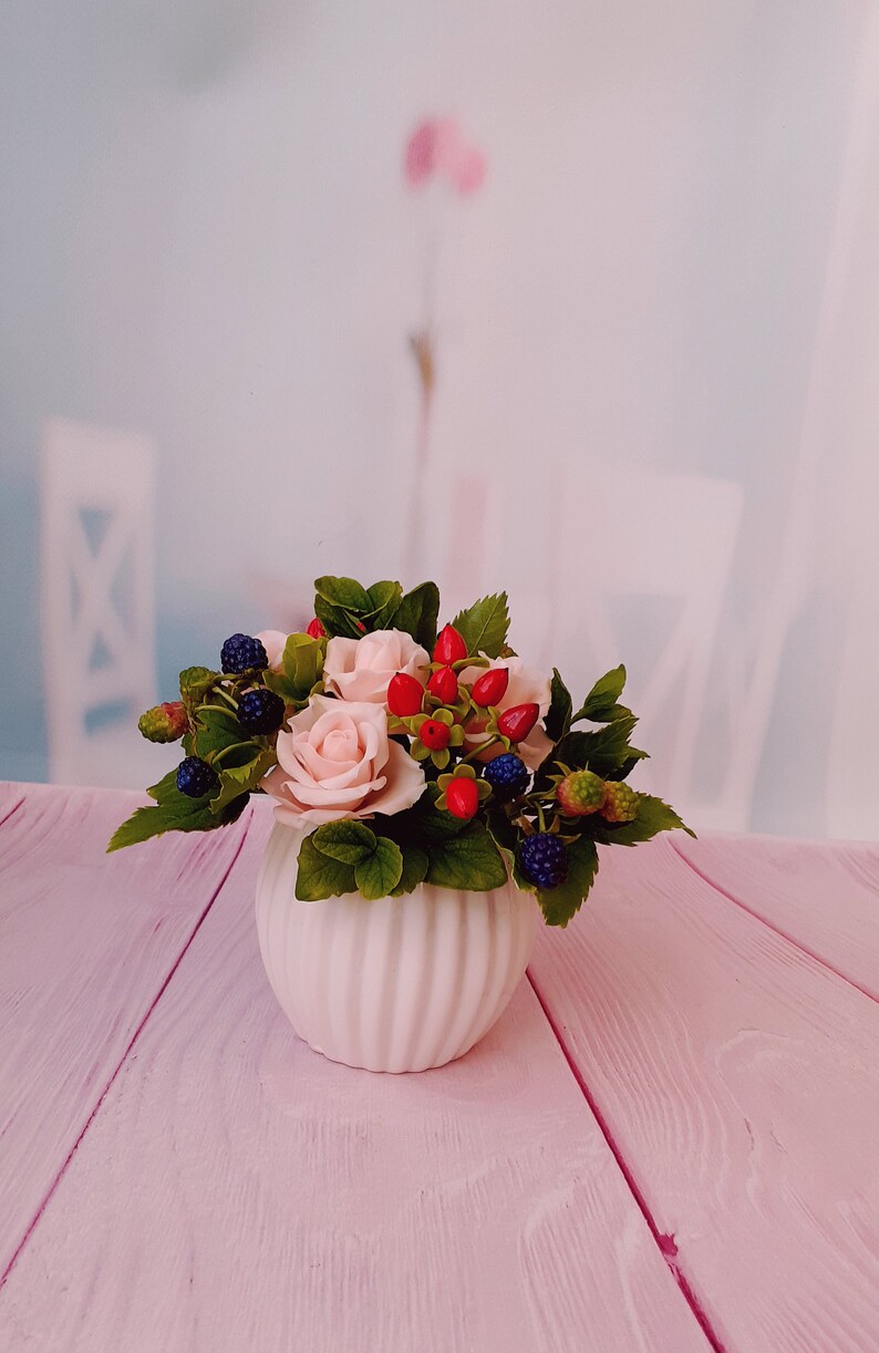 Bouquet Cold Porcelain Flowers-realistic Flower-botanical - Etsy