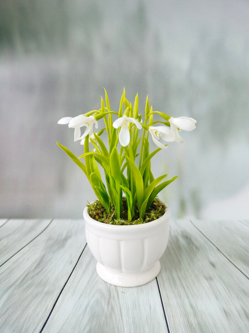 Snowdrops сold Porcelain Spring Flower,polymer Clay Flower,table Decor ...