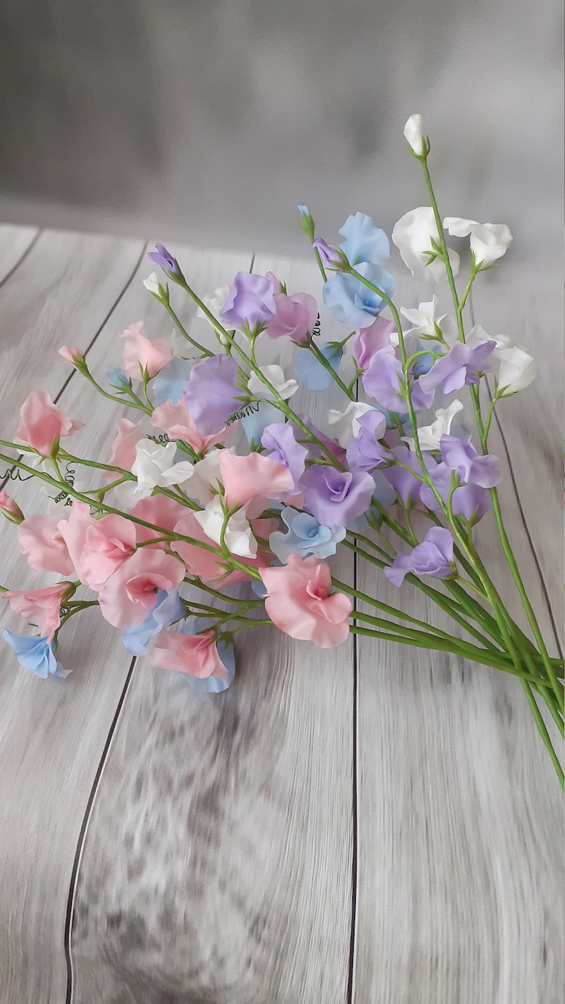 Fragrant Peas-polymer Clay Flower Arrangement-cold - Etsy