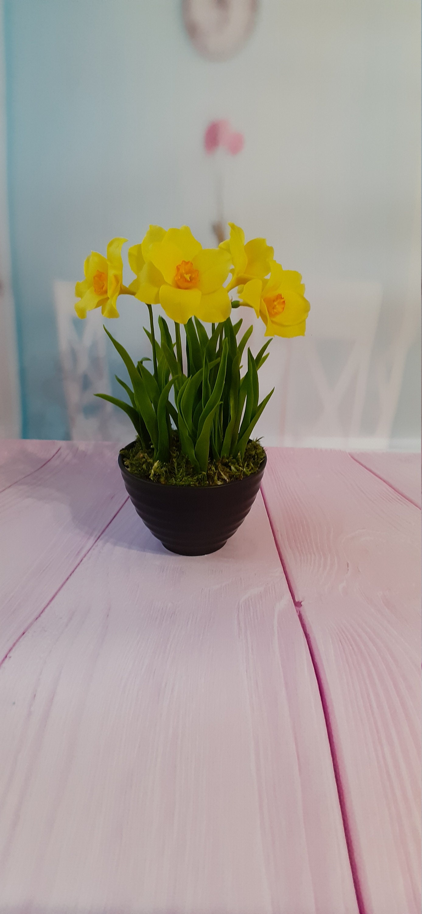 Daffodils in the Pot-polymer Clay Flowers-cold Porcelain-real | Etsy