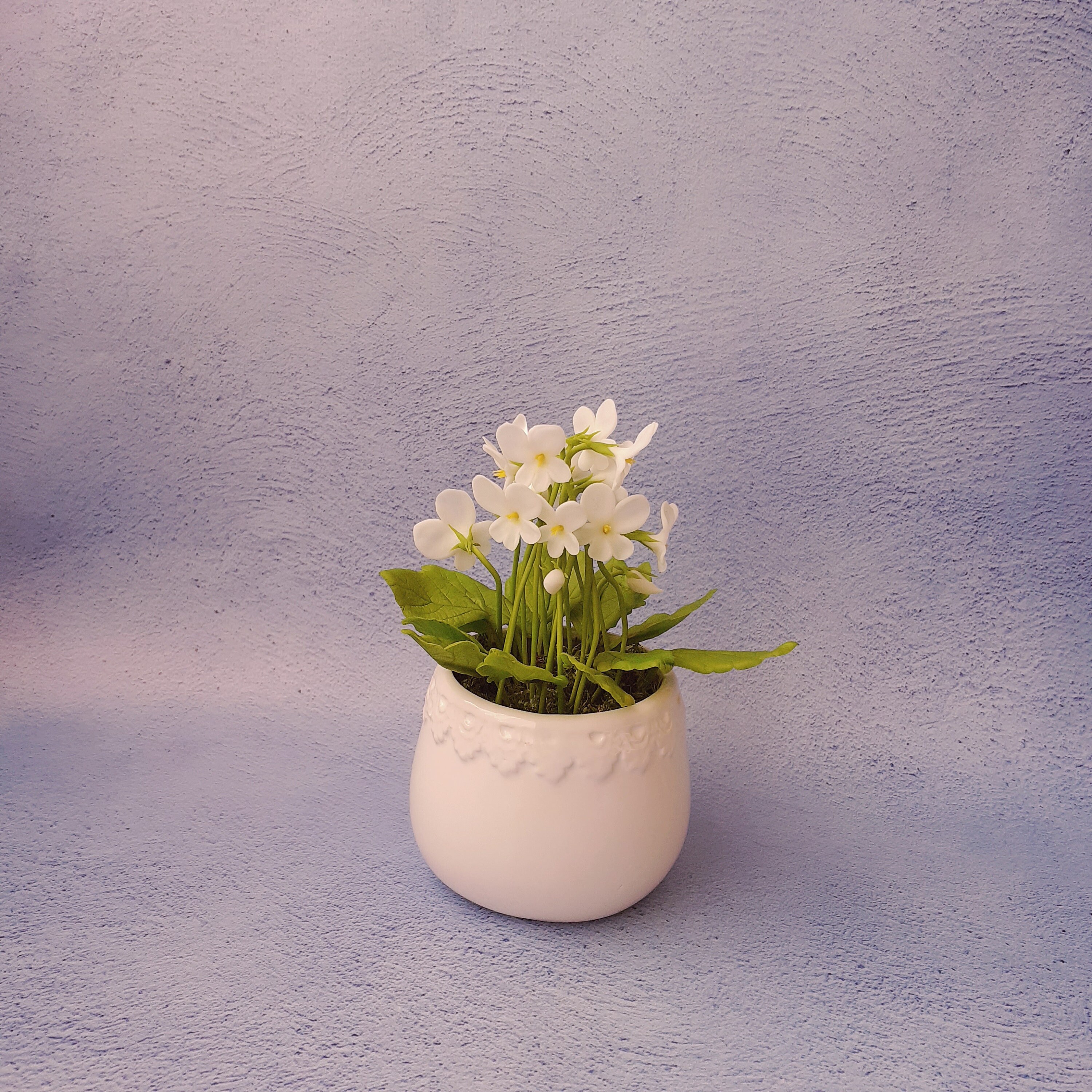 Mini Composition of Violets-polymer Clay Flower-cold - Etsy