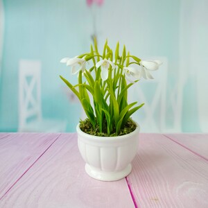 Snowdrops сold Porcelain Spring Flower,polymer Clay Flower,table Decor ...