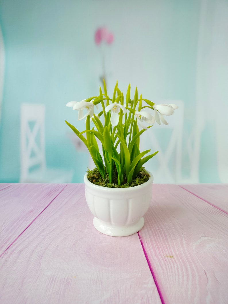 Snowdrops сold Porcelain Spring Flower,polymer Clay Flower,table Decor ...