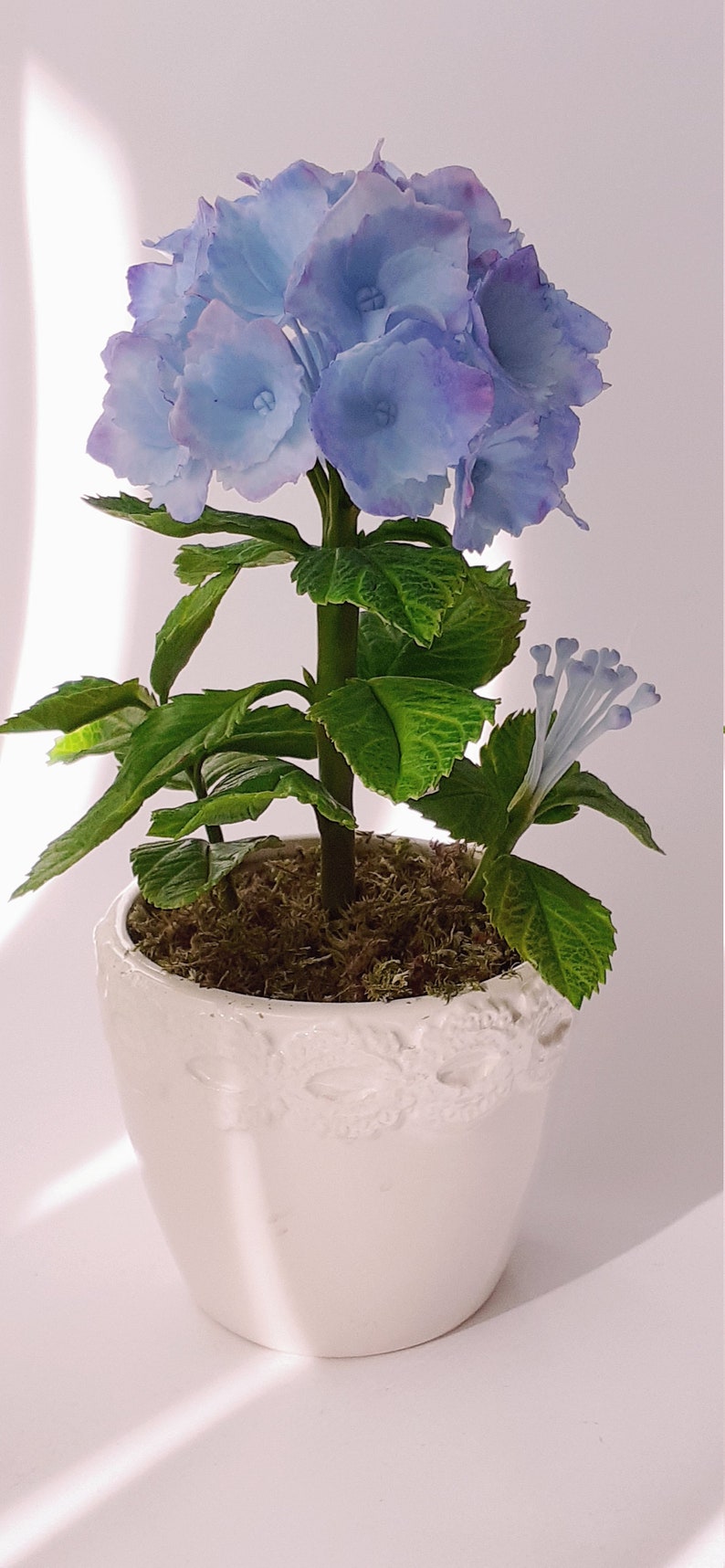 Hydrangea in the Pot-polymer Clay Flower-cold Porcelain Flower-flower ...