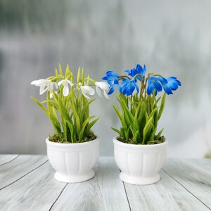 Snowdrops сold Porcelain Spring Flower,polymer Clay Flower,table Decor ...
