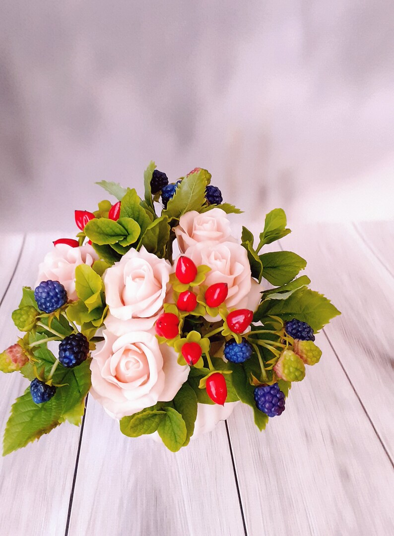 Bouquet Cold Porcelain Flowers-realistic Flower-botanical - Etsy