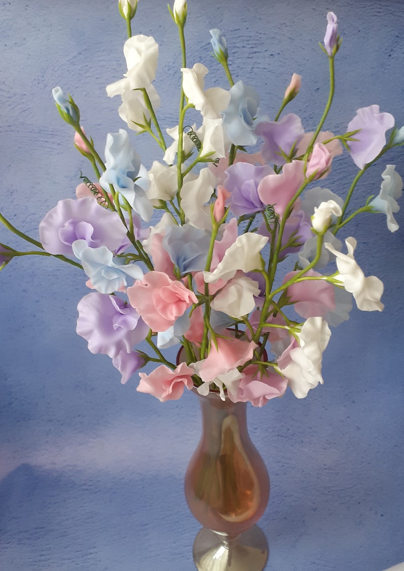 Fragrant Peas-polymer Clay Flower Arrangement-cold - Etsy