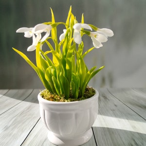 Snowdrops сold Porcelain Spring Flower,polymer Clay Flower,table Decor ...