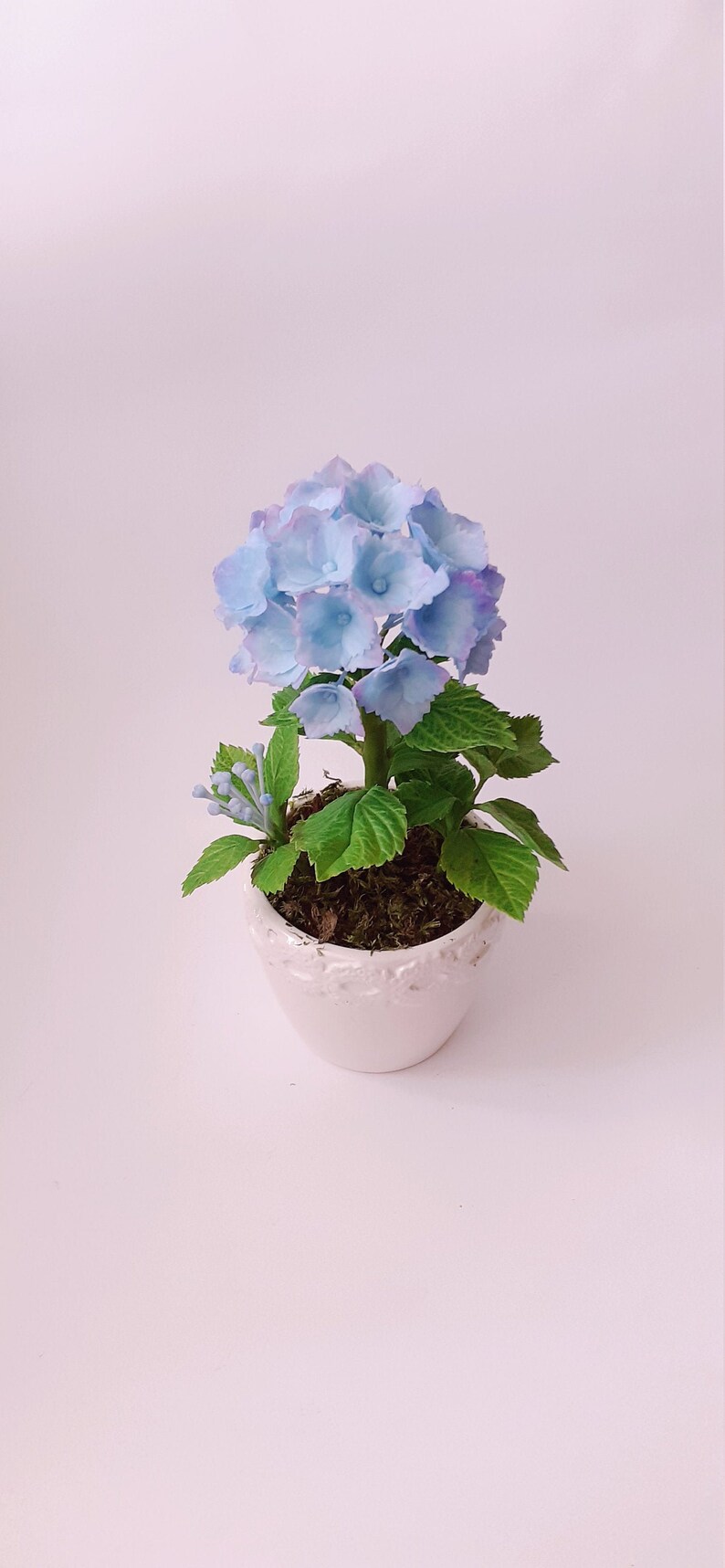 Hydrangea in the Pot-polymer Clay Flower-cold Porcelain Flower-flower ...