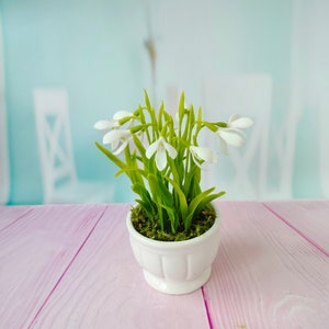 Snowdrops сold Porcelain Spring Flower,polymer Clay Flower,table Decor ...
