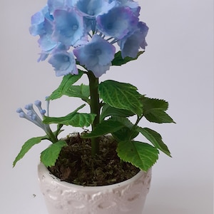 Hydrangea in the Pot-polymer Clay Flower-cold Porcelain Flower-flower ...