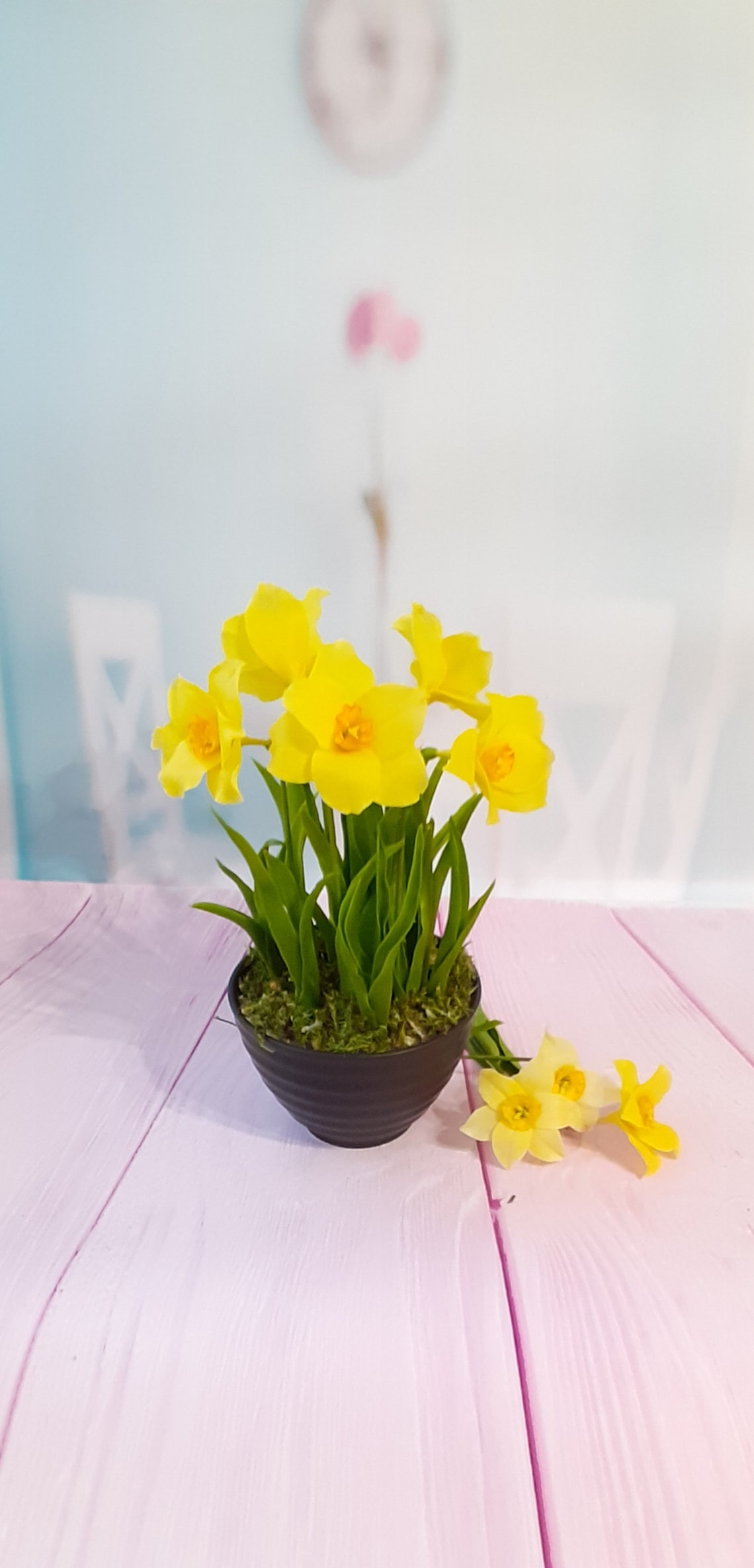 Daffodils in the Pot-polymer Clay Flowers-cold Porcelain-real | Etsy