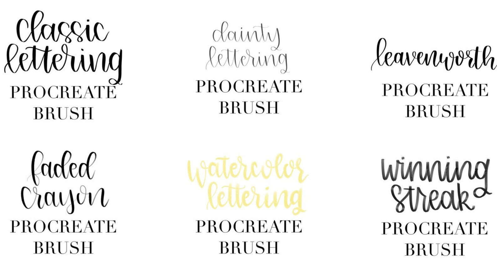 Procreate Lettering Brush Set, 15 Brushes ***plus 2 Bonus Brushes ...