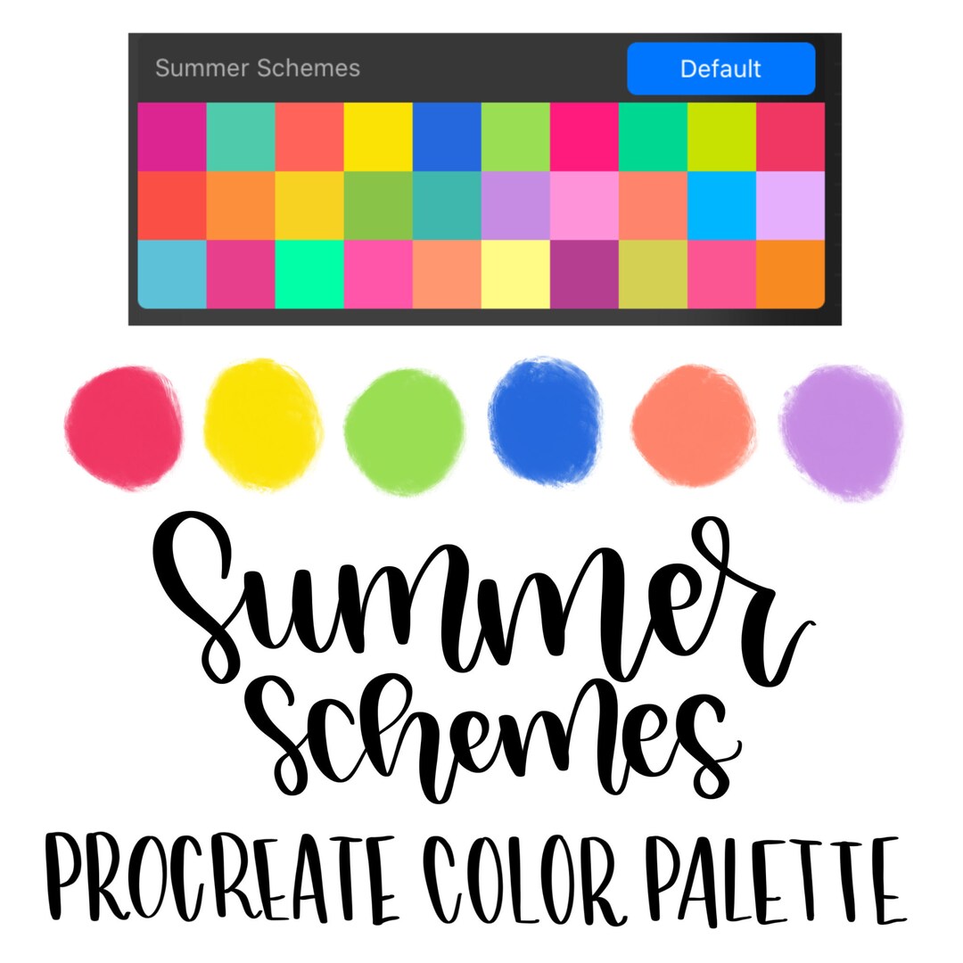 Procreate Color Palette, Summer Schemes - Etsy