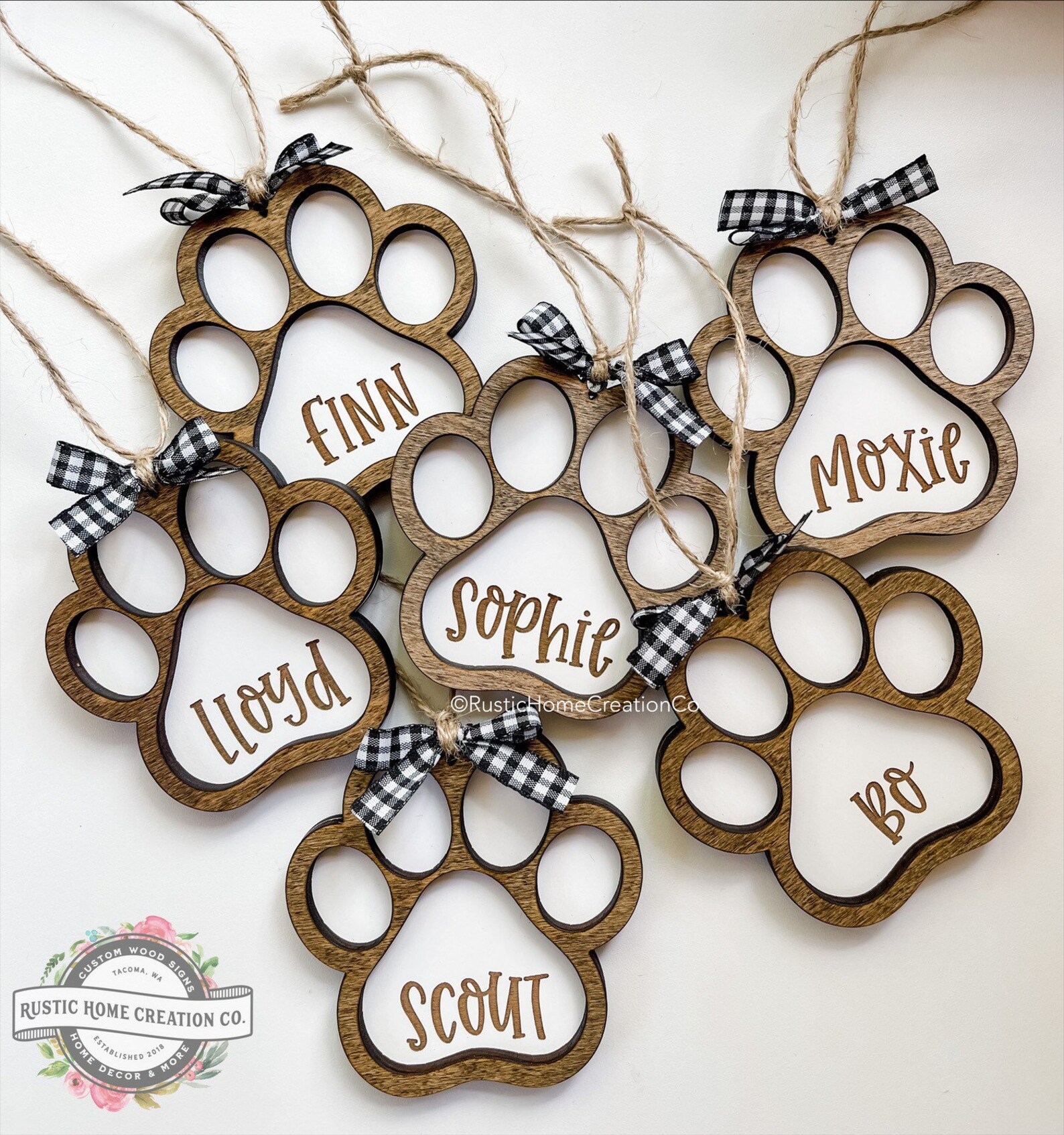 Paw Print Personalized Ornament Personalized Dog Pet | Etsy