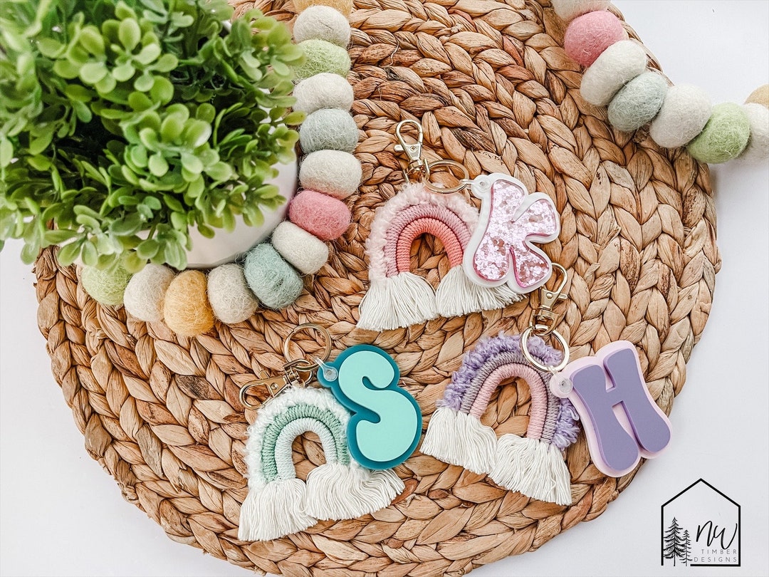 Boho Rainbow Backpack Tag, Boho Back to School, Keychain for Kids ...