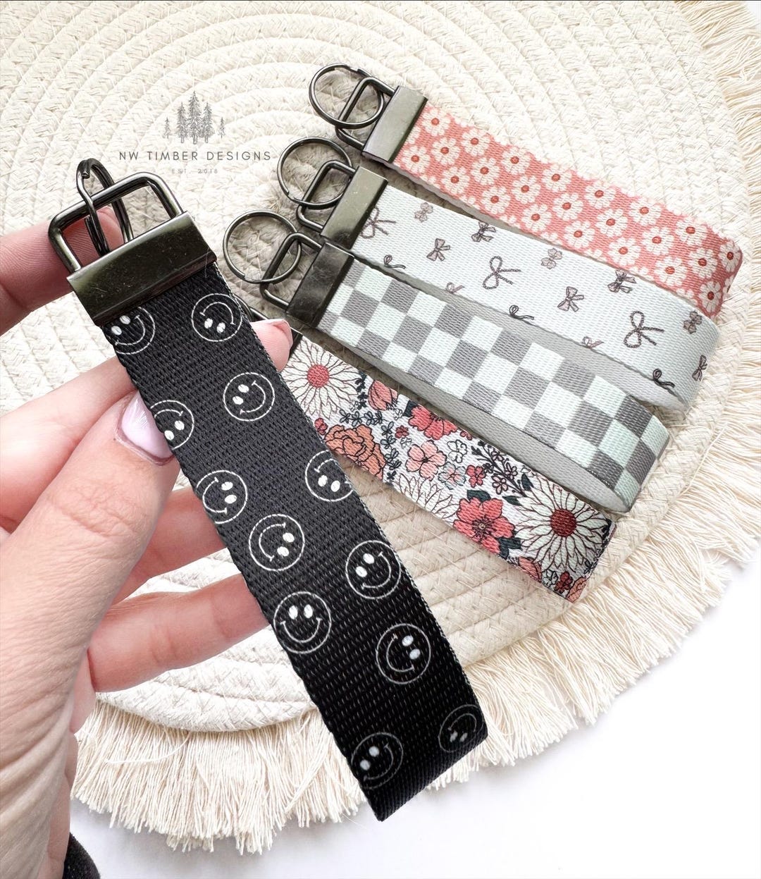 Keyfob Wristlets, Patterned Canvas Wristlet Keychains - Etsy