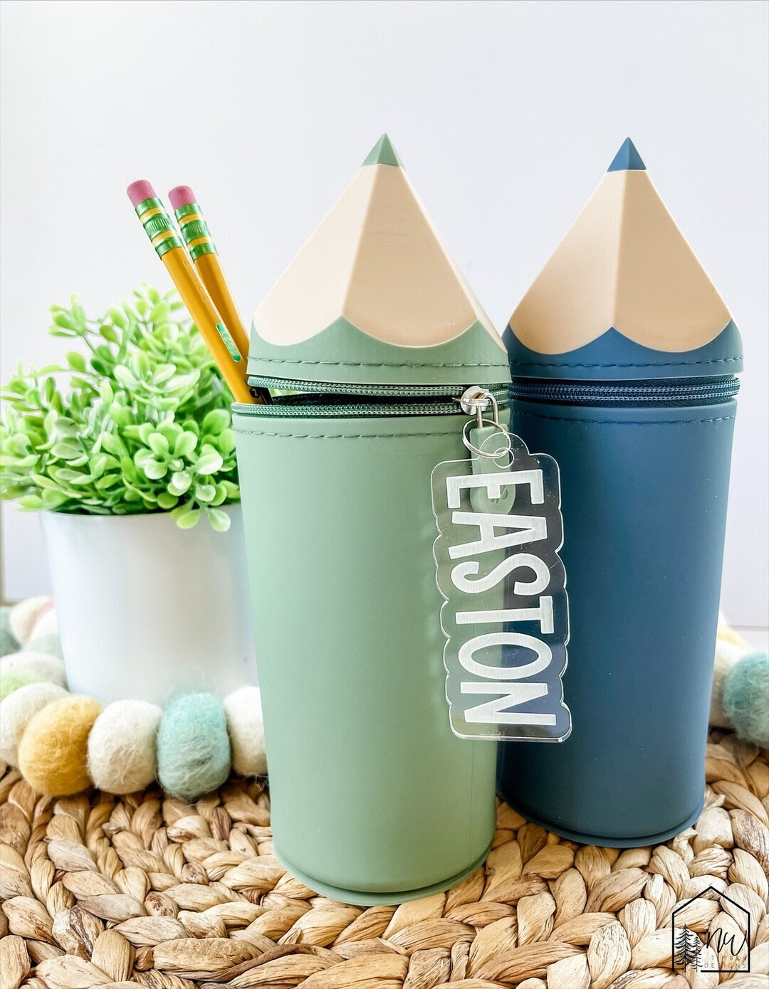 Personalized Pencil Pouch, Silicone Pencil Pouch With Name Keychain - Etsy