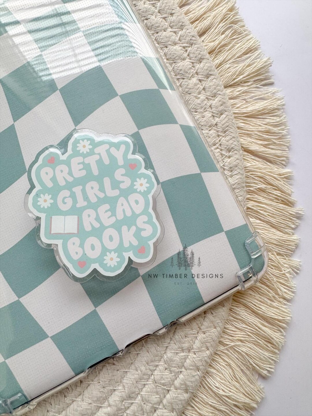 Kindle Grip, Pretty Girls Read Books, Phone Grip, Bookish Kindle Grip ...