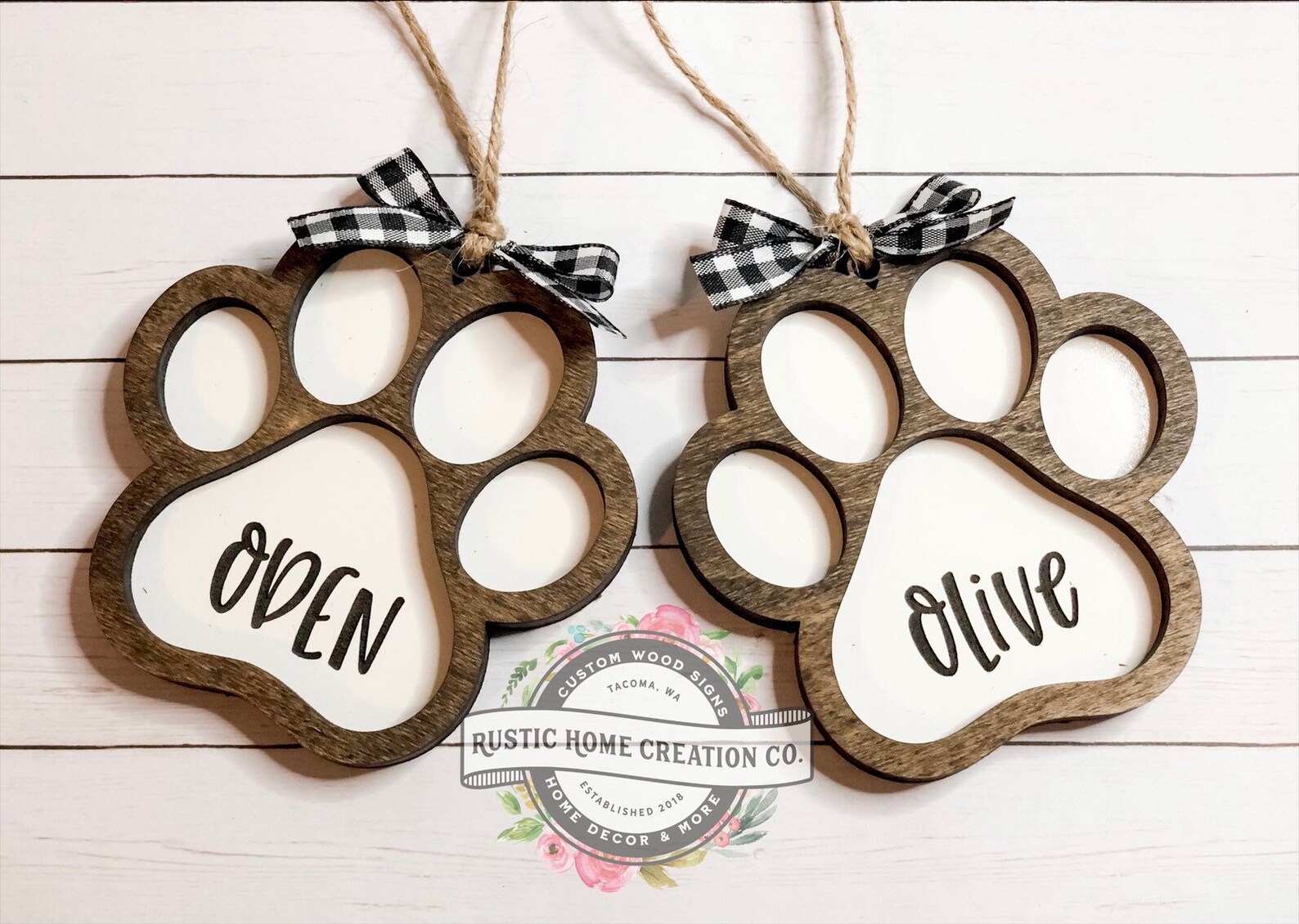 Paw Print Personalized Ornament Personalized Dog Pet | Etsy