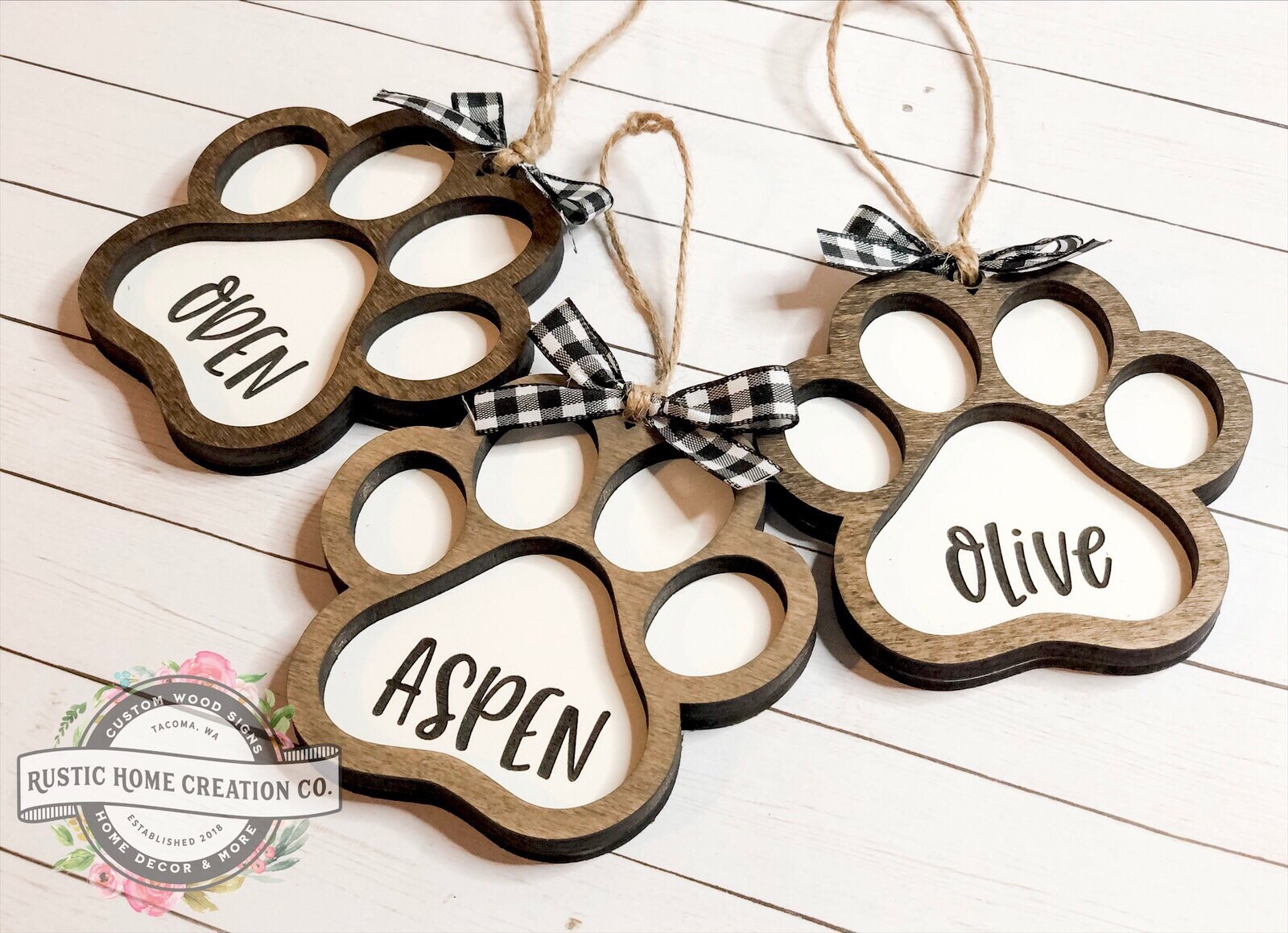 Paw Print Personalized Ornament Personalized Dog Pet | Etsy