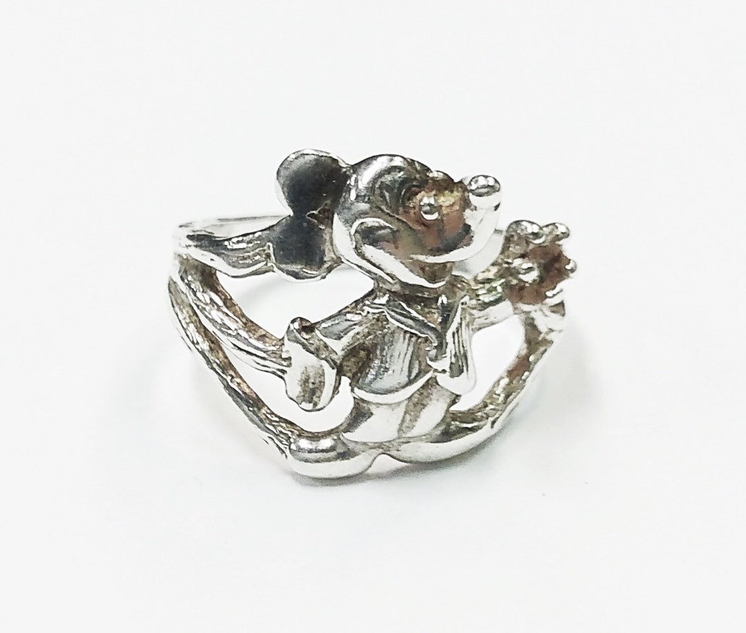 Sterling Silver Disney Mickey Mouse Ring 0228 - Etsy