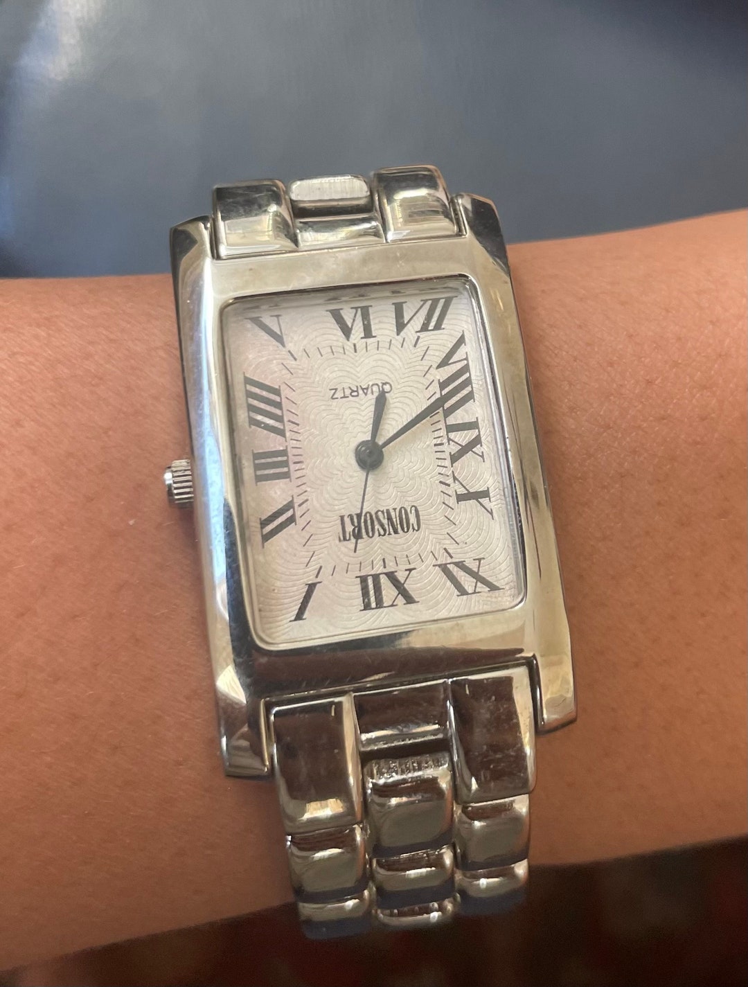 Consort Stainless Tank Quartz Watch.#3082wb.free Shipping!!! - Etsy