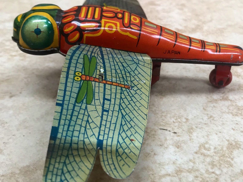 Vintage Rare Japanese Tin Dragonfly Friction Toy. - Etsy
