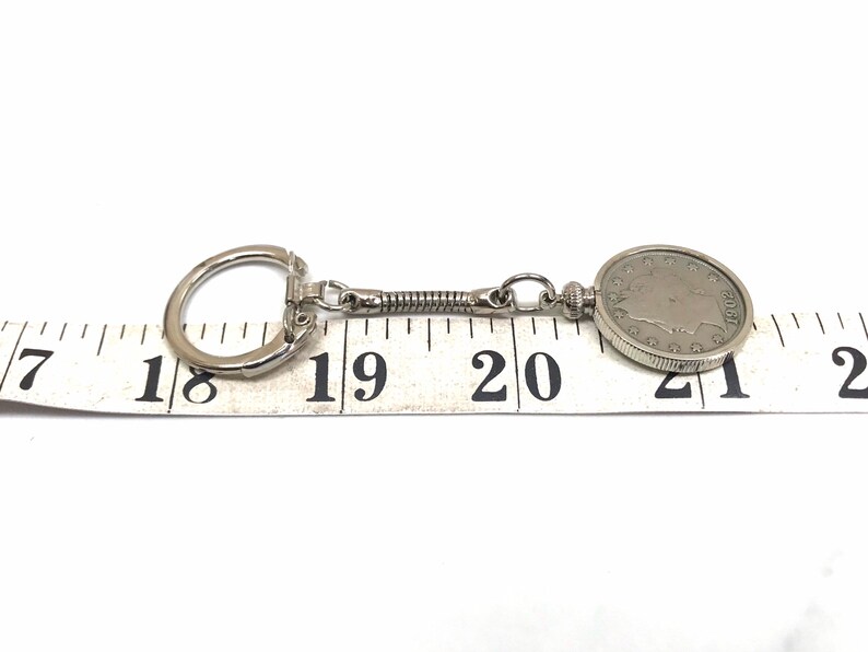 Key Chain With 1902 V Nickle Coin. # 2108 - Etsy