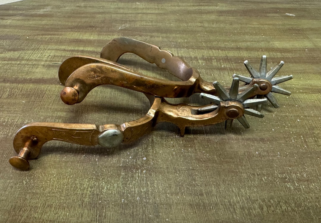 Vintage Cowboy Western Estate Find Buermann Hercules Bronze Spurs ...