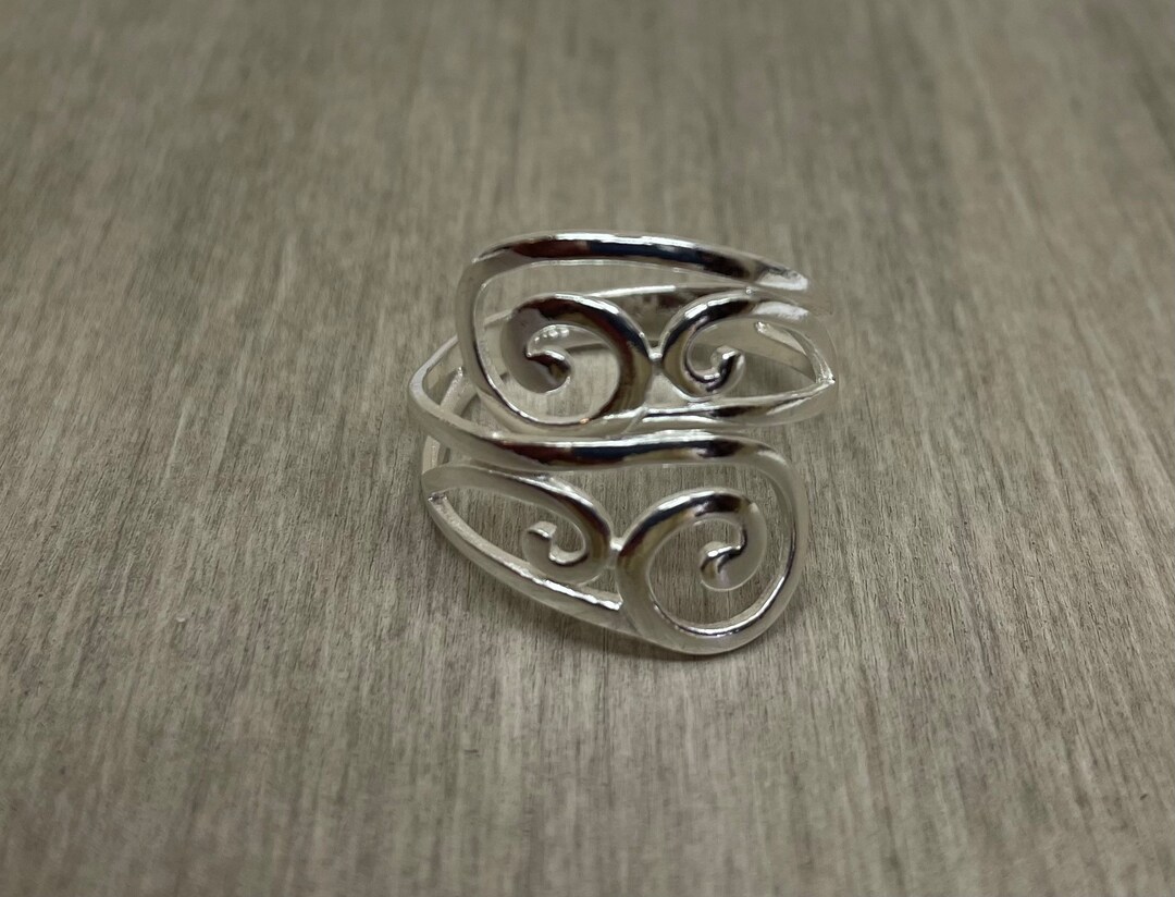 NWT Sterling Silver Bypass Filigree Ring Size 9 Adjustable.#100614t2 ...