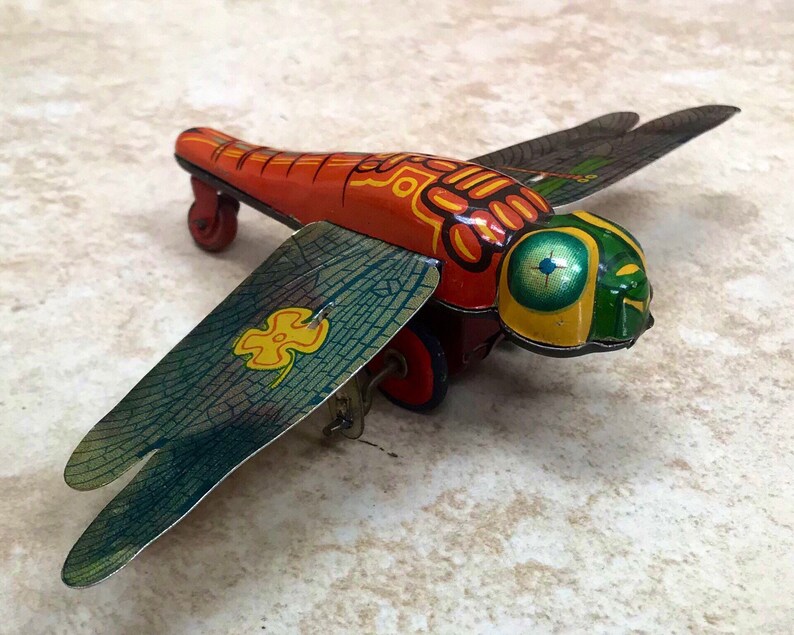 Vintage Rare Japanese Tin Dragonfly Friction Toy. - Etsy